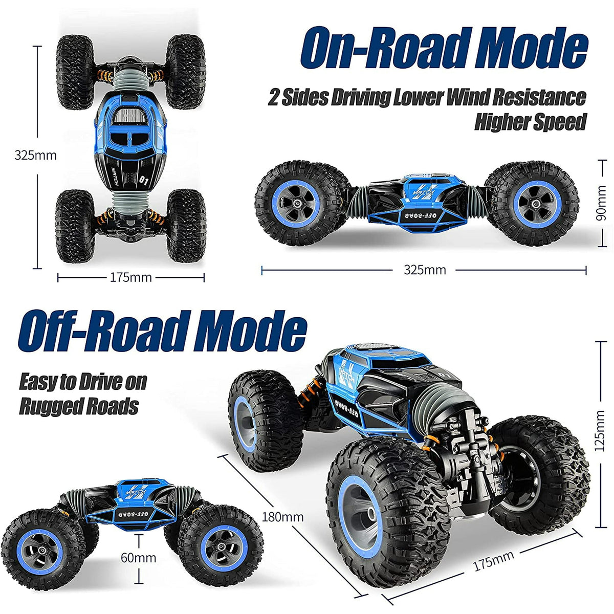 BEZGAR Coche A Control Remoto Escala 1:14 4WD Recargable – De Todo Mercado